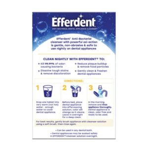 Efferdent PM Overnight Anti-Bacterial Denture Cleanser Tablets 90 ct. (Pack of 6)