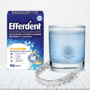 Efferdent PM Overnight Anti-Bacterial Denture Cleanser Tablets 90 ct. (Pack of 6)