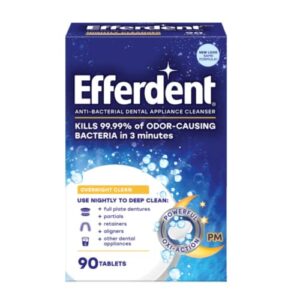 Efferdent PM Overnight Anti-Bacterial Denture Cleanser Tablets 90 ct. (Pack of 6)