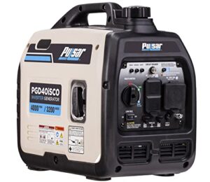 pulsar pgd40isco ultra light quiet 4000w portable gas inverter generator