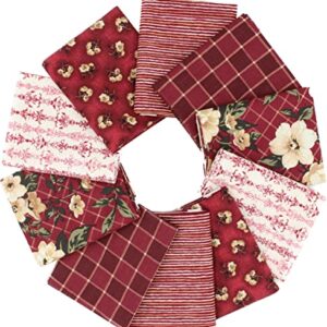 Choice Fabrics Bri's Home Collection - Fat Quarter Bundle - 10 Pack (Burgundy)