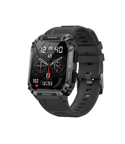 Smart Watches for Men, Bluetooth Call (Answer/Make Call) Smartwatch IP68 Waterproof Fitness Watch Tracker for Android iOS iPhones with Heart Rate Blood Pressure SpO2, 1.95" Tactical Sports Smartwatch