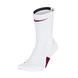 nike elite crew sock white | crimson s