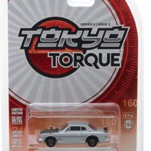 Greenlight 47010-C Tokyo Torque Series 3 - 1972 Skyline 2000 GT-R - Silver 1/64 Scale