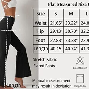 QINSEN Women's Flare Leggings High Waist Tummy Control Casual Workout Bootcut Yoga Pants Black L