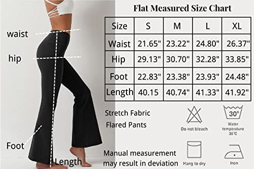 QINSEN Women's Flare Leggings High Waist Tummy Control Casual Workout Bootcut Yoga Pants Black L