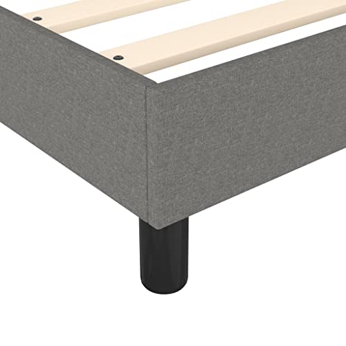 vidaXL Bed Frame, Mattress Foundation for Bedroom, Single Platform Bed with Wooden Slats Support, Dark Gray 39.4"x79.9" Twin XL Fabric