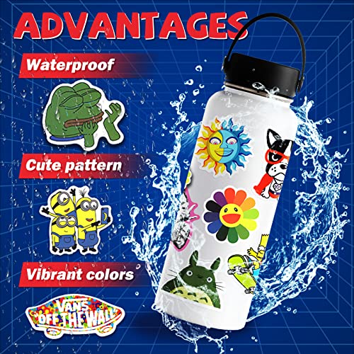 300 PCS Cool Brand Stickers for Water Bottles, 300 Pack Decals Laptop Hydroflask Skateboard Phone Stickers, Waterproof Vinyl Stickers for Teens Adults Kids