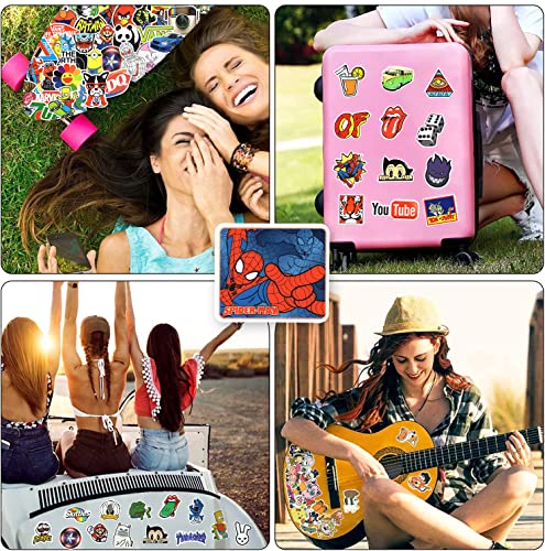 300 PCS Cool Brand Stickers for Water Bottles, 300 Pack Decals Laptop Hydroflask Skateboard Phone Stickers, Waterproof Vinyl Stickers for Teens Adults Kids