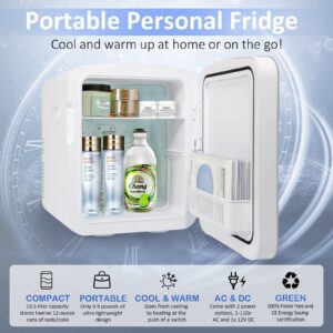 FavorCOOL 13.5L Compact Refrigerator, Single Door Mini Fridge With Digital Thermostat Display And Control Temperature, 12V AC/DC Portable Cooler Warmer