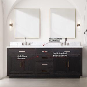 Bell+Modern Shelter 80 in W x 22 in D Black Oak Double Bath Vanity and Carrara Marble Top