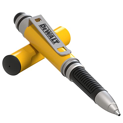 DEWALT 3-in-1 Stylus Pen — Pocket-Sized Stylus Pen for iPad — Touch Screen Pen — Ballpoint Pen with Stylus Tip — Keypad-Friendly Mini Pen — Compatible iPhone Stylus Pen — Ink Cartridges Included