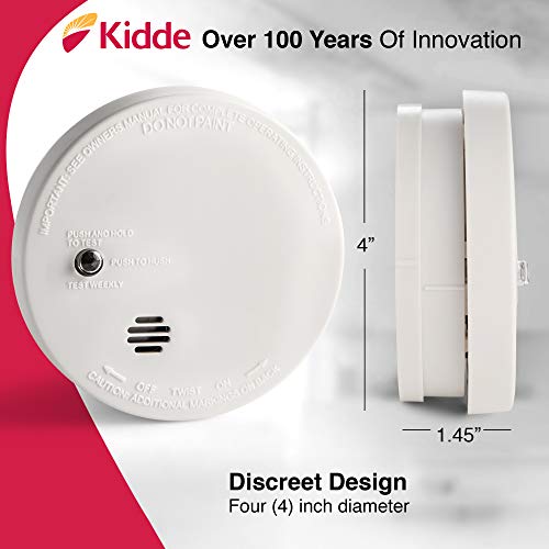 Kidde Fire Sentry Smoke Detector, 9V Battery Powered Smoke Alarm, 4 Inch Compact Design & Smoke Detector, Battery Powered with Test Button