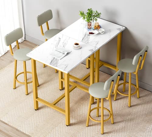 AWQM Table, 3-Piece Set, White & Gold