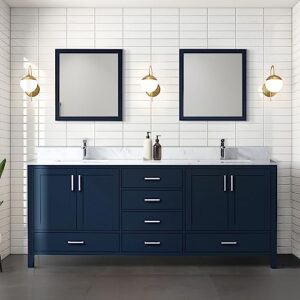 bell+modern big sur 80 in. w x 22 in. d navy blue double bath vanity