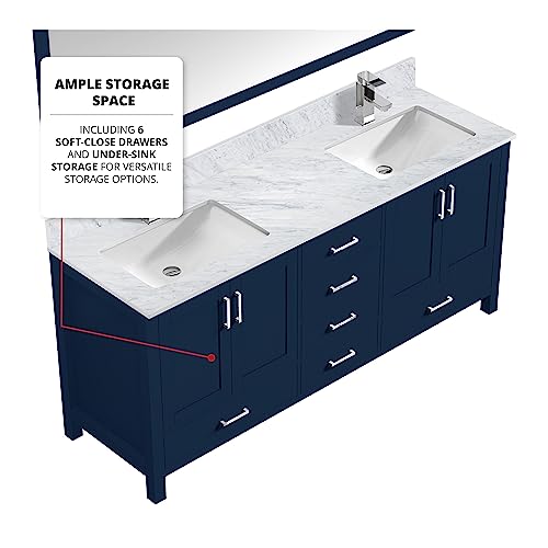 Bell+Modern Big Sur 80 in. W x 22 in. D Navy Blue Double Bath Vanity