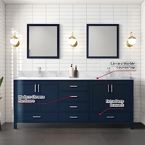 Bell+Modern Big Sur 80 in. W x 22 in. D Navy Blue Double Bath Vanity