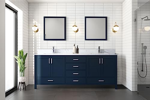 Bell+Modern Big Sur 80 in. W x 22 in. D Navy Blue Double Bath Vanity