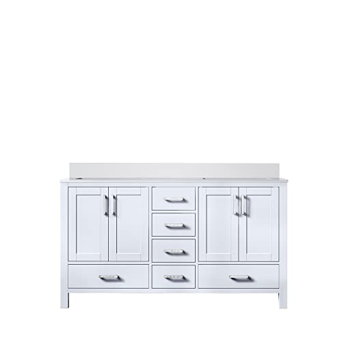 Bell+Modern Big Sur 60 in. W x 22 in. D White Double Bath Vanity and White Quartz Top