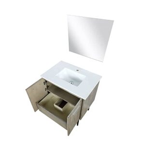 Bell+Modern Fairfield 30 in W x 20 in D Rustic Acacia Bath Vanity, Cultured Marble Top and 28 in Mirror