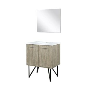 Bell+Modern Fairfield 30 in W x 20 in D Rustic Acacia Bath Vanity, Cultured Marble Top and 28 in Mirror