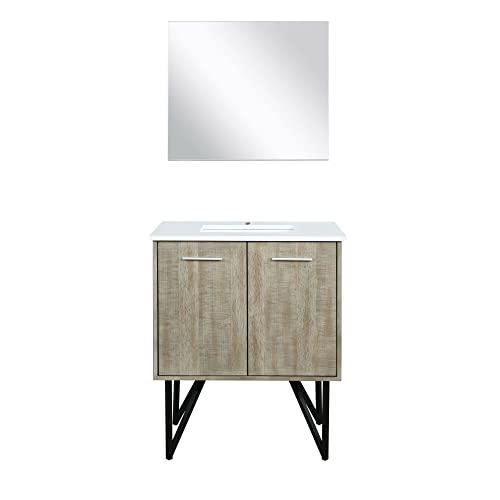 Bell+Modern Fairfield 30 in W x 20 in D Rustic Acacia Bath Vanity, Cultured Marble Top and 28 in Mirror