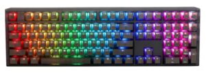 ducky one 3 aura clear black hotswap rgb double shot pbt mechanical keyboard cherry mx silver