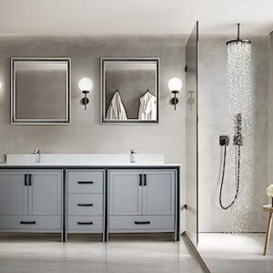 Bell+Modern Augustine 80 in W x 22 in D Dark Grey Double Bath Vanity and White Quartz Top