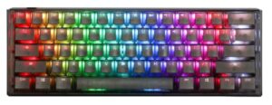 ducky one 3 mini aura clear black 60% hotswap rgb led double shot pbt mechanical keyboard cherry mx brown