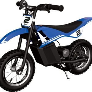 Razor MX125 Dirt Rocket Electric-Powered Dirt Bike with Authentic Motocross Dirt Bike Geometry, Rear-Wheel Drive,100-watt, high-Torque, Chain-Driven Motor, for Kids 7+