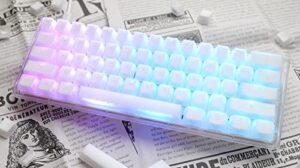 ducky one 3 mini aura clear white 60% hotswap rgb led double shot pbt mechanical keyboard cherry mx red