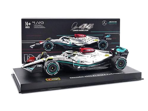 Bburago 1:43 F1 Merecedes W13 E Performance (2022) with #44 Hamilton Driver