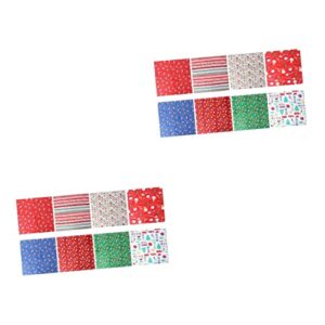 favomoto 16 pcs gift fabrics squares santa cm x stocking quilting art diy beautiful cloths square quarters for precut doll tree scraps fabric large bundles craft xmas making material christmas fabric