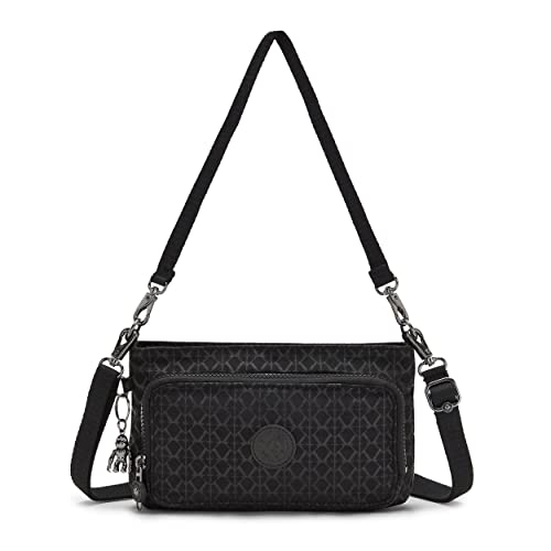 Kipling Women's Myrte Crossbody Handbag, Convertible Metallic Purse, Nylon Clutch and Waist Bag, Signature Emb