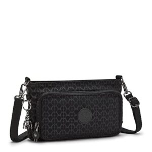 Kipling Women's Myrte Crossbody Handbag, Convertible Metallic Purse, Nylon Clutch and Waist Bag, Signature Emb