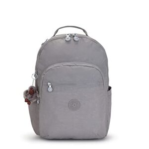 kipling women's seoul extra large 17” laptop backpack, durable, roomy with padded shoulder straps, bag, dove grey, 34.5''l x 45''h x 23''d