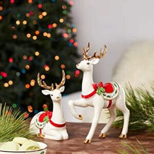 Lenox Laying Reindeer Figurine, 0.66, Multi