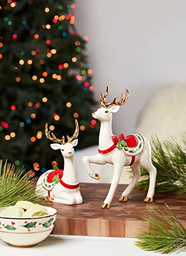 Lenox Laying Reindeer Figurine, 0.66, Multi