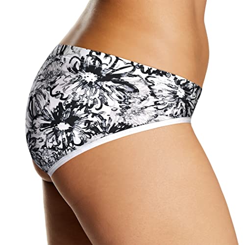 Maidenform Barely There Women's Underwear Bikini Pack, Invisible Look Panties, 3-Pack, Black/Marker Floral Print/Navy