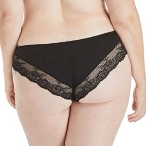 Maidenform Tanga Pack, Back Underwear, Cheeky Lace Panties for Women, 3-Pack, Black/Black/Black