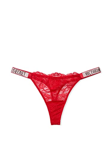 Victoria's Secret Women's Lace Thong Underwear, Women's Panties, Very Sexy Collection, Red (L)