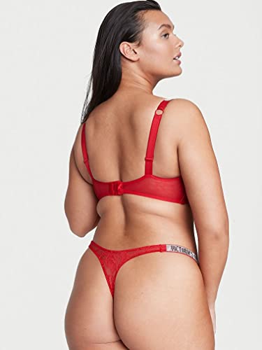 Victoria's Secret Women's Lace Thong Underwear, Women's Panties, Very Sexy Collection, Red (L)