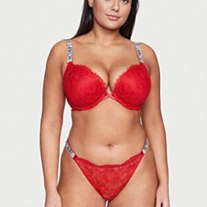 Victoria's Secret Women's Lace Thong Underwear, Women's Panties, Very Sexy Collection, Red (L)