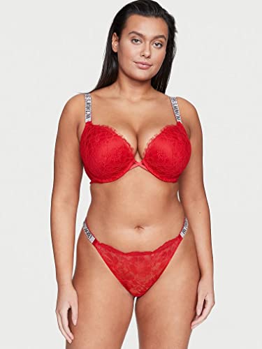 Victoria's Secret Women's Lace Thong Underwear, Women's Panties, Very Sexy Collection, Red (L)