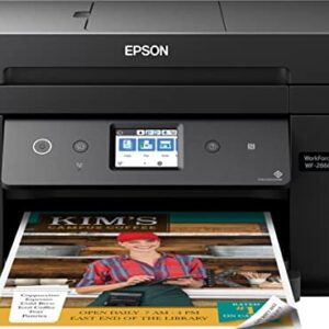 Epson Workforce WF-2860 All-in-One Color Inkjet Printer, Black - Print Scan Copy Fax - Wireless Ethernet NFC Auto 2-Sided Borderless Printing, 14 ppm, 4800 x 1200 dpi, 30-Sheet ADF, Voice Activated