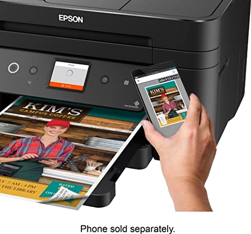 Epson Workforce WF-2860 All-in-One Color Inkjet Printer, Black - Print Scan Copy Fax - Wireless Ethernet NFC Auto 2-Sided Borderless Printing, 14 ppm, 4800 x 1200 dpi, 30-Sheet ADF, Voice Activated