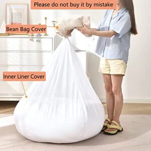 YYAOGAGNG Bean Bag Chair Inner Liner for Bean Bag Chair Cover, Stocking Inner Liner for Bean Bag Chair Cover No Filler, Bean Bag Stocking Net Inner for Filling Polystyrene Beads (L：95x120CM)