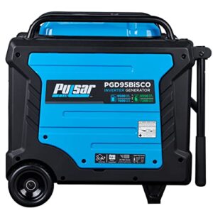 Pulsar PGD95BISCO Super Quite Dual Fuel 9500W Home Use Backup Portable Inverter Generator With Remote Control and electric start (CO, low battery and low oil Shutoff), RV ready