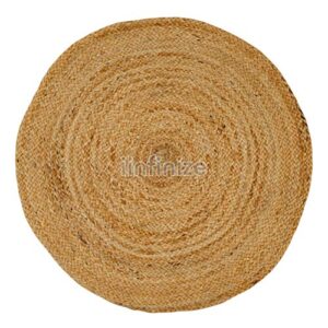 iinfinize natural jute round door mat home décor foot mat welcome mat 24 inch jute door mat living room foot mat hand woven jute mat hand knotted door mat