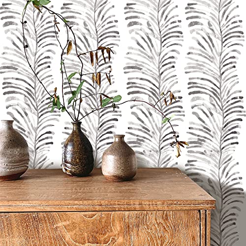 Modern Peel and Stick Wallpaper Boho Contact Paper for Cabinets Brown Wallpaper for Bedroom Self Adhesive Wallpaper Removable Stripe Wall Paper for Nursery Herringbone Shelf Drawer Liner17.3” x 78.7”